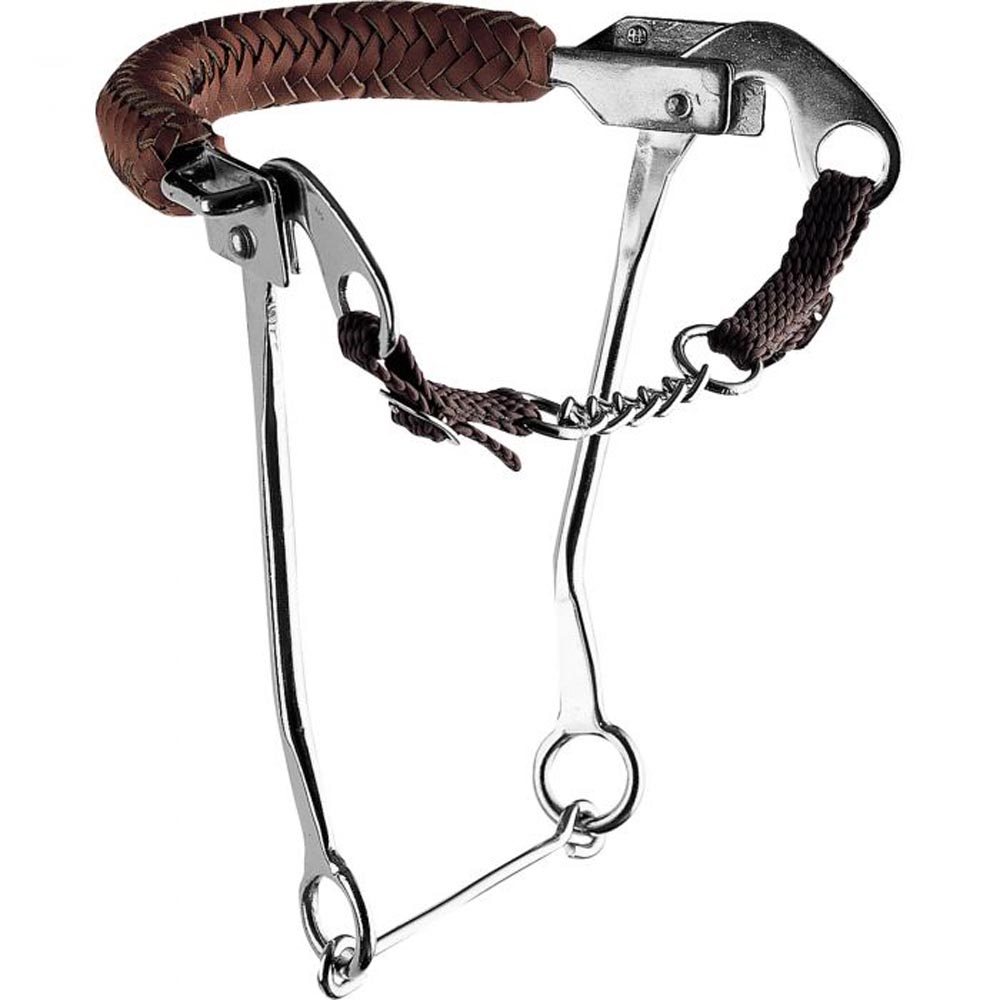 4214300056 Hackamore with curb chain and stainess steel checks, braided ...