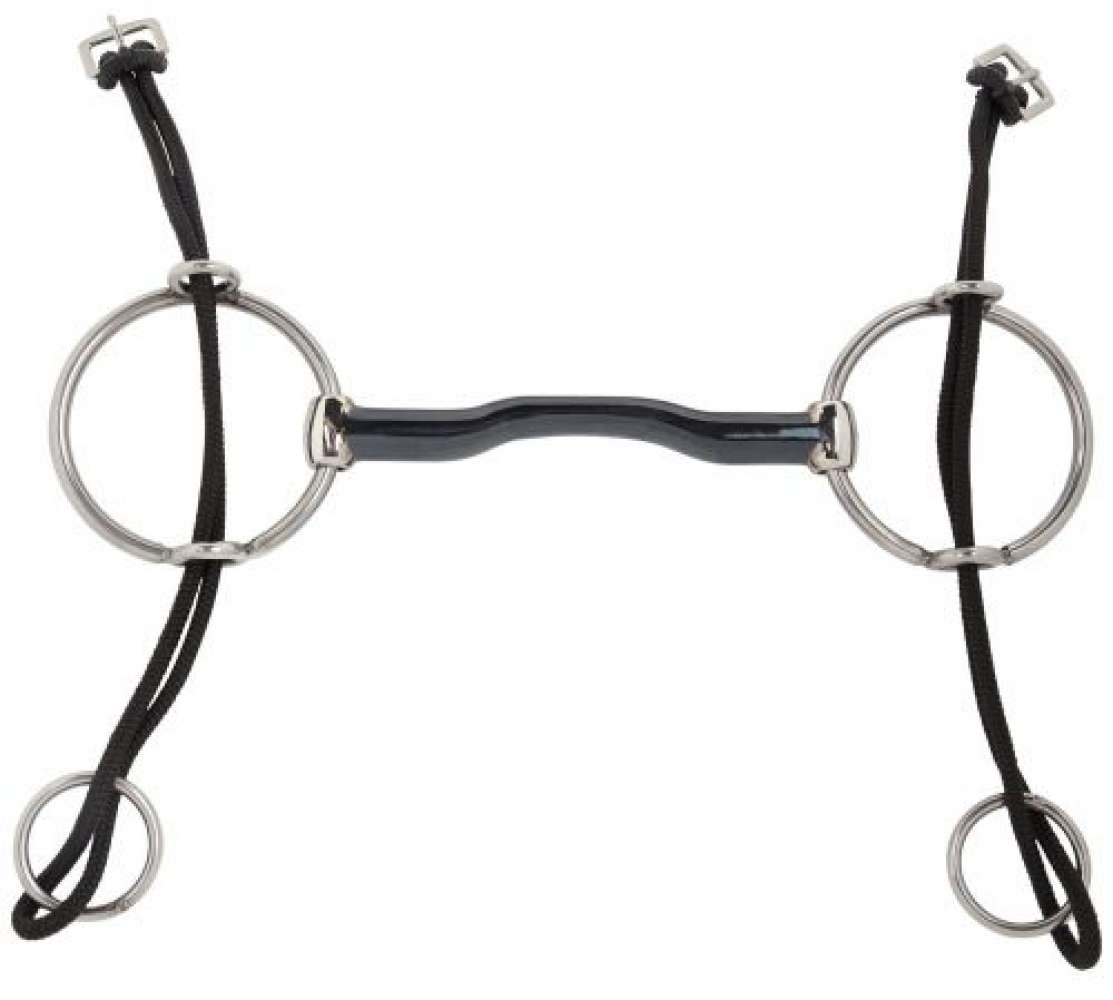 10436 Beris Black Sweet Iron Gag Bit Tongue Port Flat