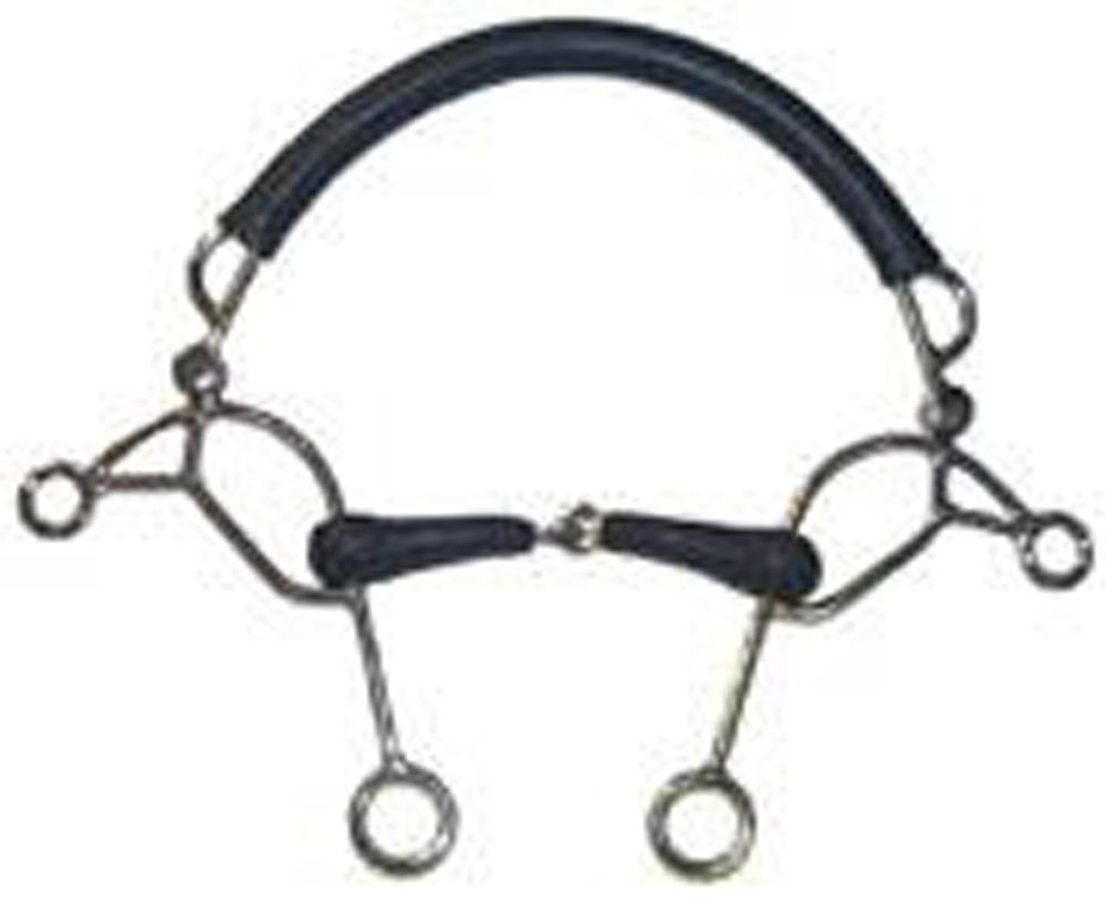 Abbey Combination Hackamore with Jointed Rubber/Vulcanite mouthpiece