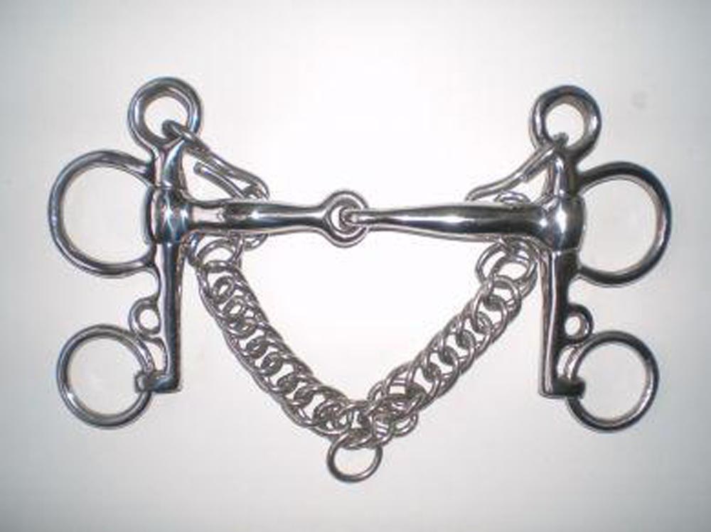 Stainless Steel Show Jointed Pelham with 4